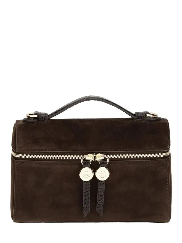 Tory Burch Romy Slim Suede Top Handle Bag - Brown
