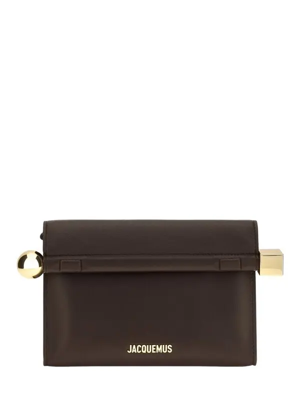 Jacquemus Rond Carré Leather Shoulder Bag - Brown