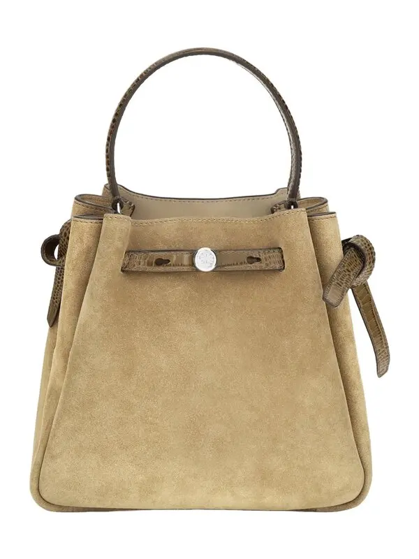 Tory Burch Romy Suede Bucket Bag - Beige
