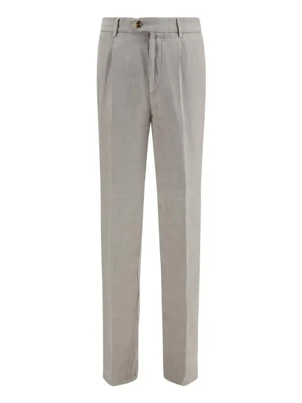 Brunello Cucinelli Garment-dyed Gabardine Pants - Grey