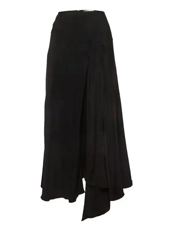 Victoria Beckham Draped Asymmetric Midi Skirt - Black