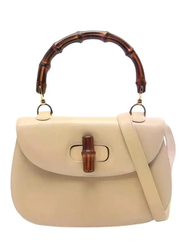 Gucci 2000s Bamboo Turn-lock Cross Body Bag - Neutrals