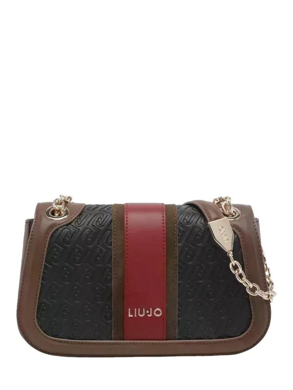 Liu Jo Monogram Embossed Shoulder Bag - Black