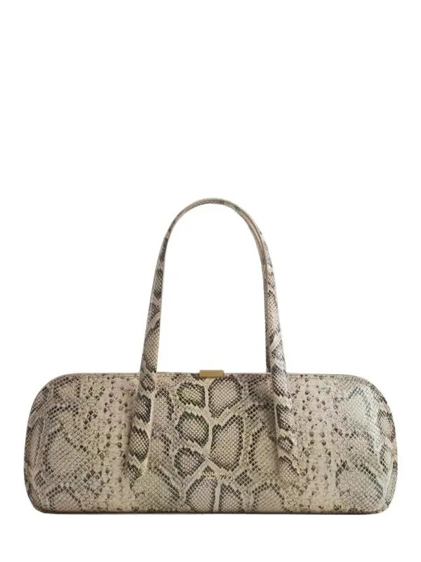 MUGLER Aurora Snakeskin-effect Shoulder Bag - Neutrals