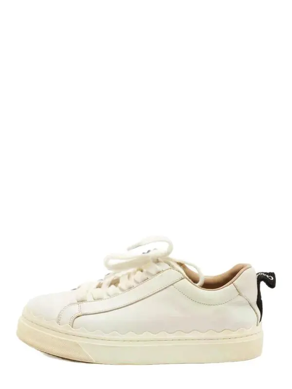 Chloé Lauren Scalloped Lace-up Sneakers - White