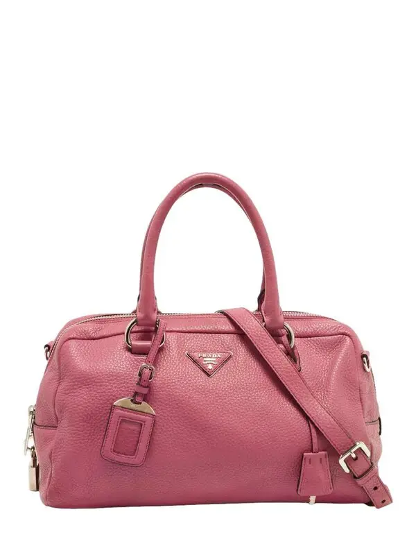 Prada Vitello Daino Bauletto Tote Bag - Pink