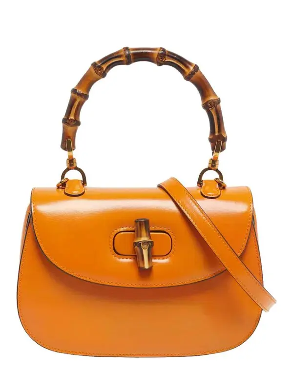 Gucci Small Bamboo 1947 Leather Tote Bag - Yellow