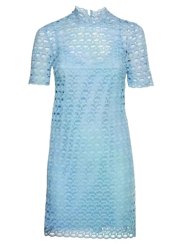 Sandro Lace Tie-back Mini Dress - Blue