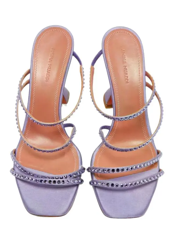 Amina Muaddi Naima Crystal-embellished Sandals - Purple