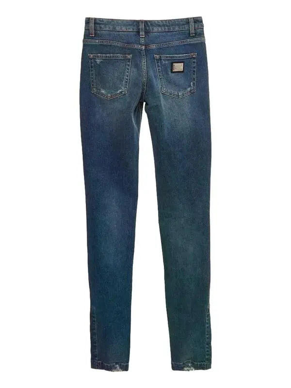 Dolce & Gabbana Distressed Slim-fit Jeans - Blue