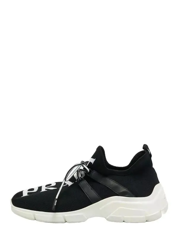 Prada Xy Logo Knit Sneakers - Black