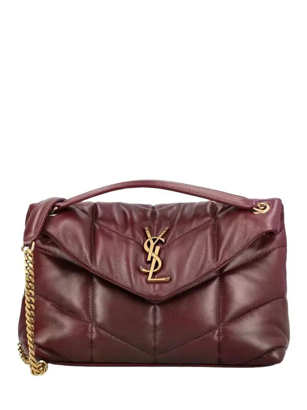 Saint Laurent Puffer Small In Lambskin Bag - Red