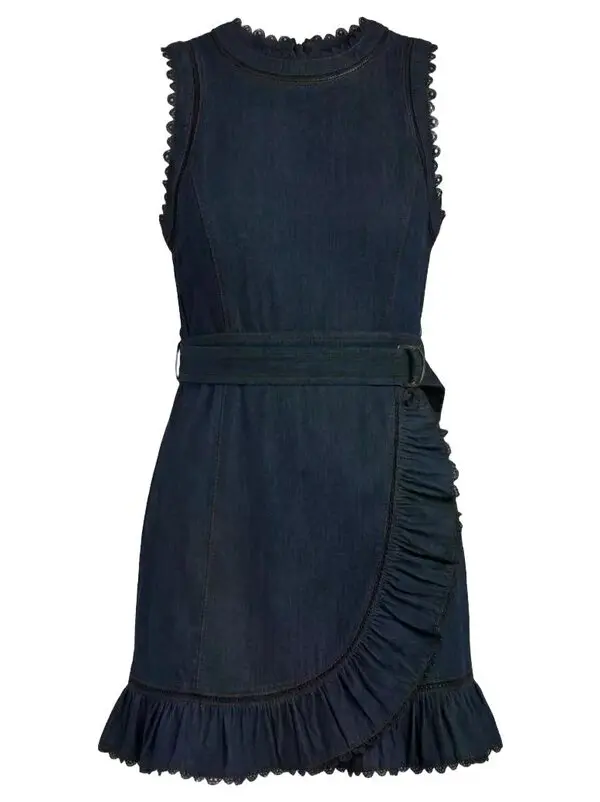 Cinq À Sept Mahlia Lace-trim Mini Dress - Blue