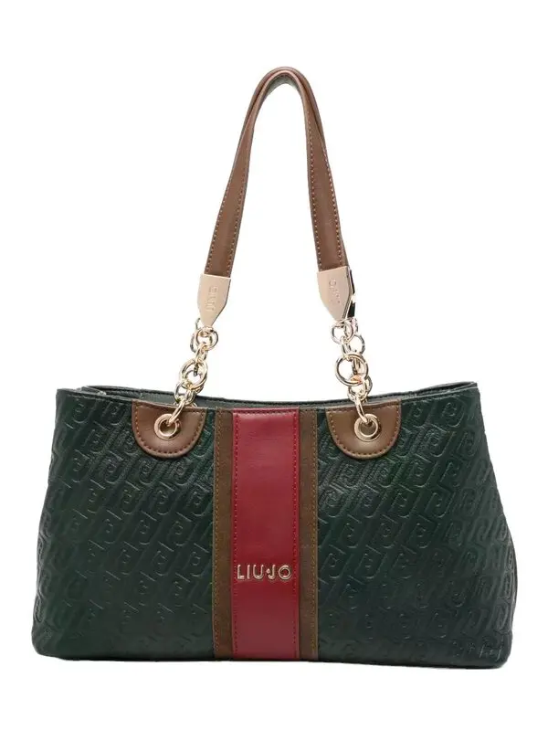 Liu Jo Monogram-embossed Panelled Tote Bag - Green