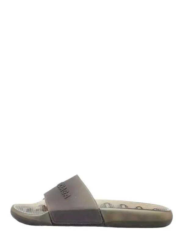 Balenciaga Embossed Logo Pool Slides - Grey