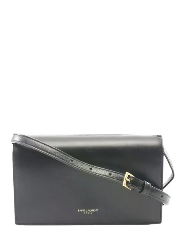 Saint Laurent 2010s Leather Shoulder Bag - Black