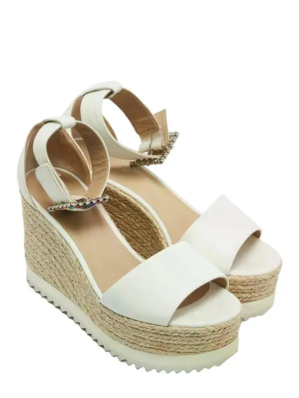 LE SILLA Crystal-embellished Espadrilles - White