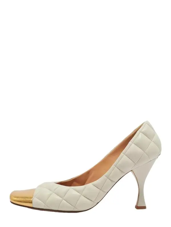 Bottega Veneta Quilted Square-toe Pumps - Neutrals
