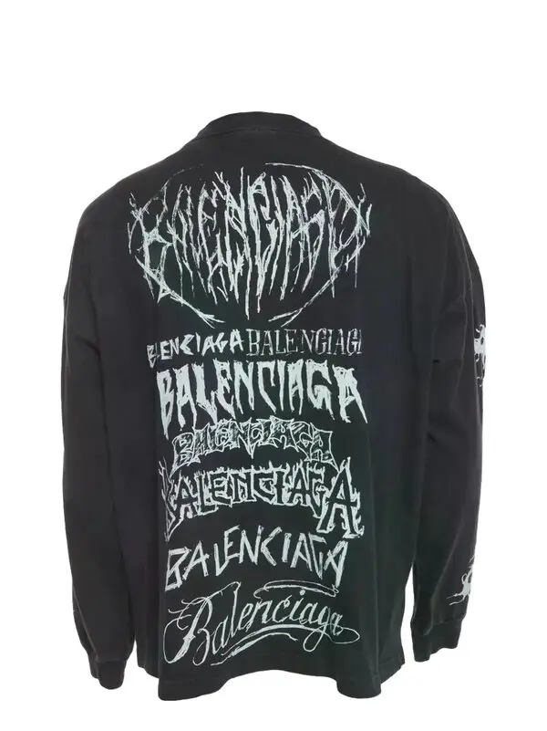 Balenciaga Printed Crew-neck Sweatshirt - Black
