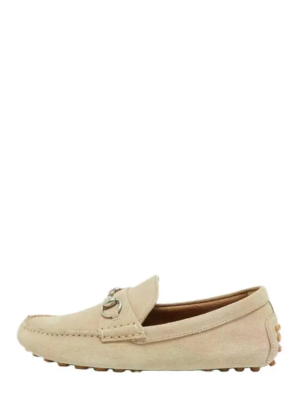 Gucci Suede Horsebit Loafers - Neutrals