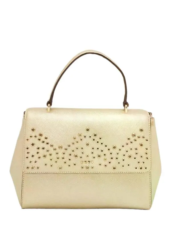 Dkny Eyelet Flap Top-handle Bag - Gold