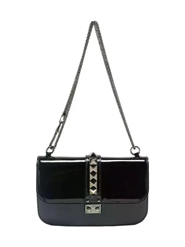 Valentino Garavani Medium Rockstud Glam Lock Shoulder Bag - Black