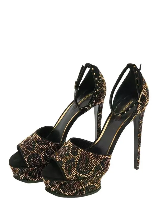 Roberto Cavalli Embellished Platform Stiletto Sandals - Black