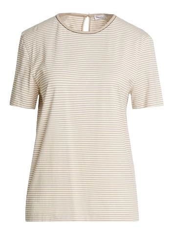 Brunello Cucinelli Striped Cotton Jersey T-shirt - Beige