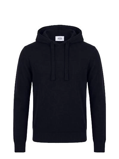 Alpha Studio Geelong Wool Hoodie - Navy
