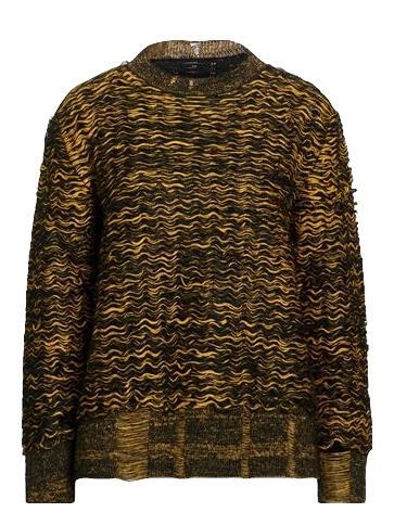 MAISON MARGIELA Two-tone Crewneck Sweater In Acrylic, Virgin Wool, Polyamide, And Mohair Wool - Mustard
