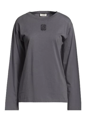 Sandro Long Sleeve Cotton T-shirt - Charcoal