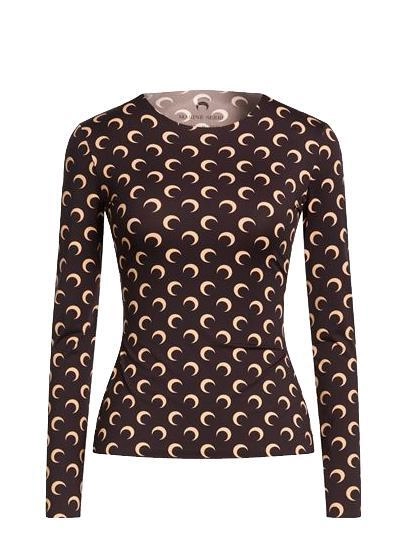 MARINE SERRE Top Dark Size Recycled Polyamide, Elastane - Brown