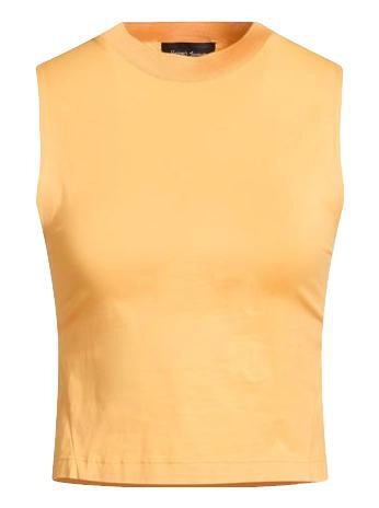 Herno Sleeveless Crewneck Tank Top In Light Cotton Elastane - Mandarin