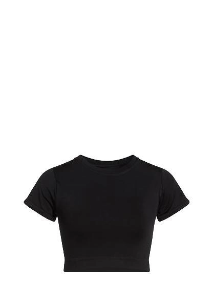 Prism Cropped T-shirt In Polyamide And Elastane - Black