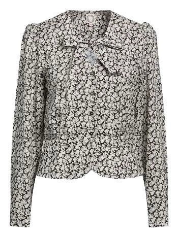 INES DE LA FRESSANGE PARIS Floral Print Poplin Blouse - Black