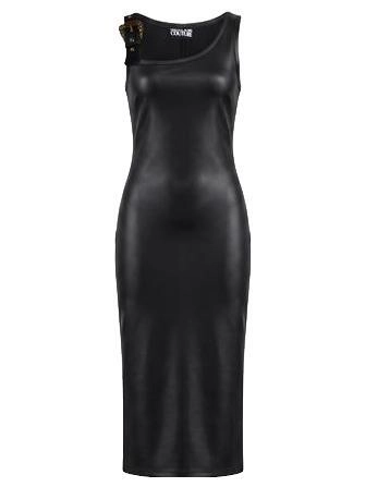 Versace Midi Dress Size Polyester, Elastane - Black