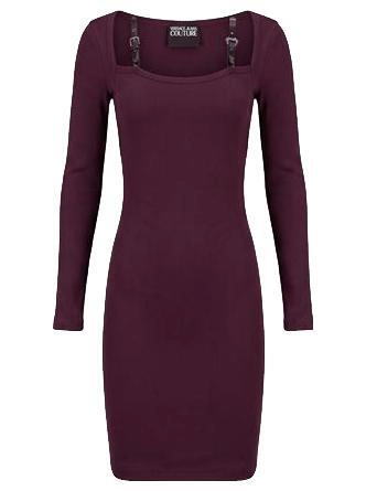 Versace Midi Dress Size Cotton, Elastane - Purple