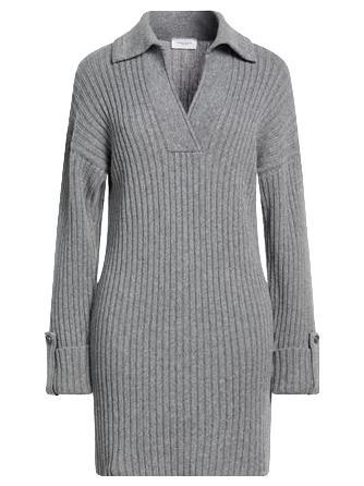 PAOLO PECORA Mini Dress Size Wool, Viscose, Polyamide, Cashmere - Grey