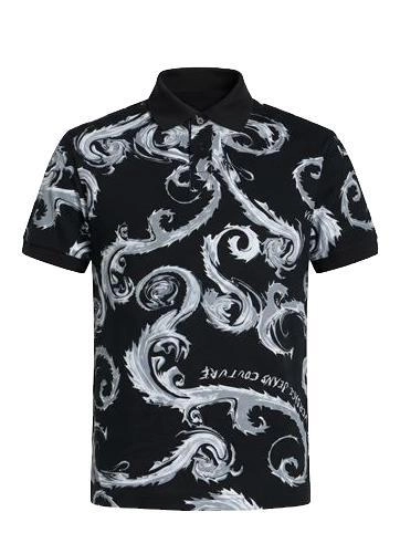 Versace Polo Shirt Size Cotton - Black