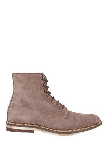 Brunello Cucinelli Ankle Boots Taupe Size Leather - Grey