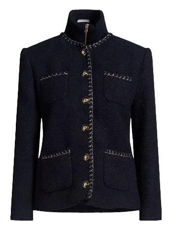 Sandro Jacket Size Cotton, Wool, Polyester, Acrylic, Alpaca Wool - Blue