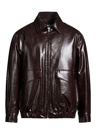 MAISON MARGIELA Dark Viscose And Polyurethane Jacket - Brown