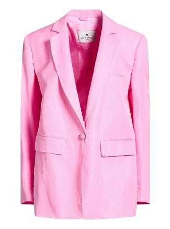 Etro Single-breasted Floral Print Linen Silk Blazer - Pink