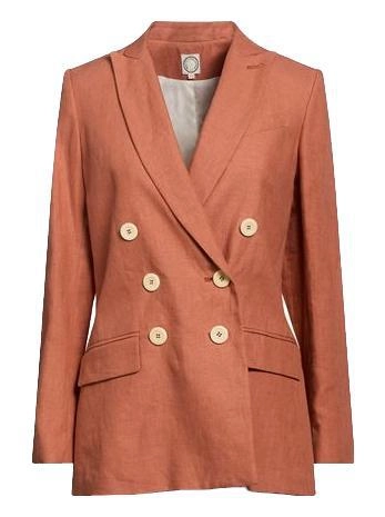 INES DE LA FRESSANGE PARIS Double-breasted Linen Blazer - Brown