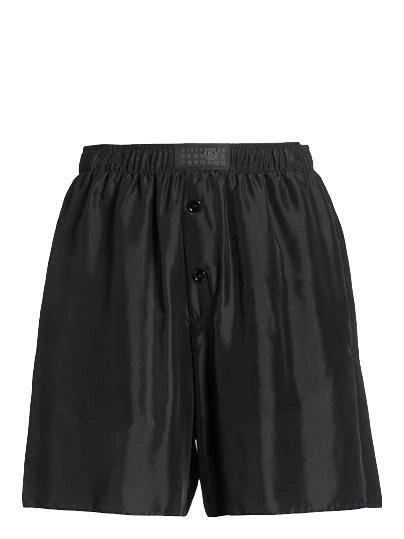 MAISON MARGIELA Silk Satin High-waisted Shorts - Black