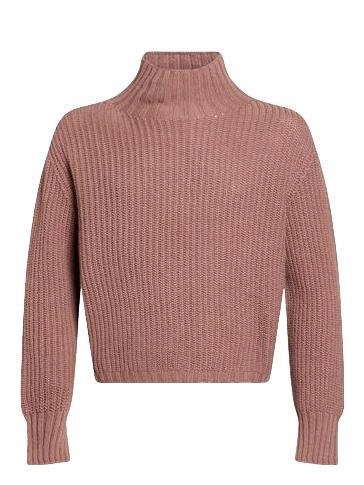 ARAGONA Cashmere Ribbed Turtleneck Sweater - Beige