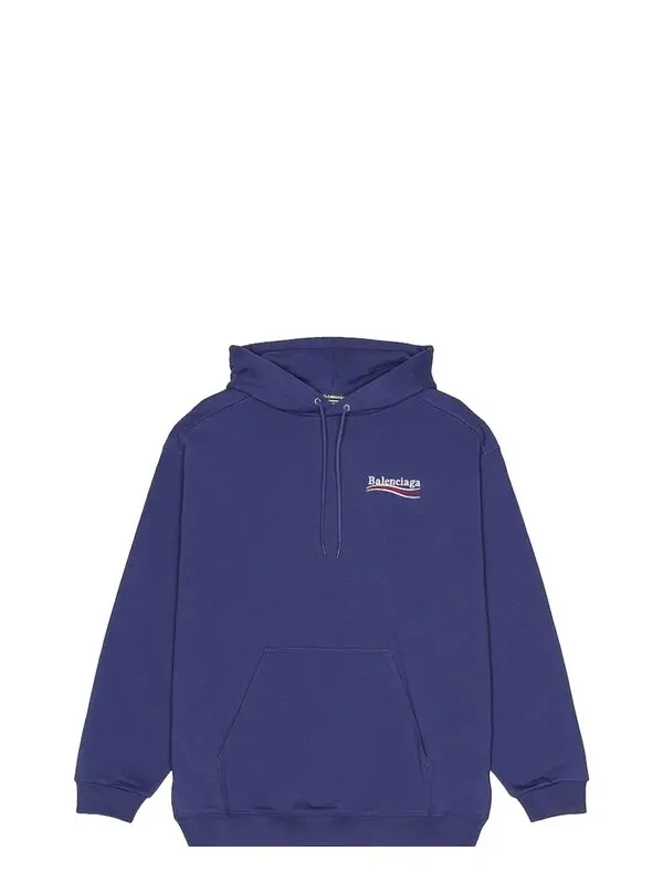 Balenciaga Political Campaign Hoodie Medium Fit - Blue