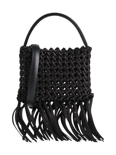 SERENA UZIYEL Braided Tote With Fringes - Black