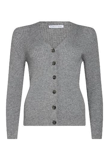 CARACTÈRE Cardigan Size Viscose, Polyester, Polyamide - Grey
