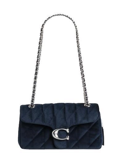 COACH Shoulder Bag Textile Fibers, Leather - Navy